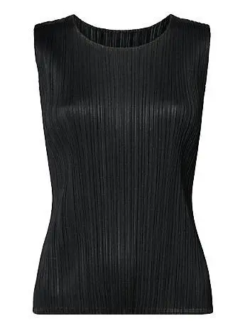 Issey Miyake Basics Plisse Knitted Top - Black