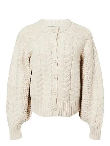 Dissh Cable Knit Wool-blend Cardigan - Chalk