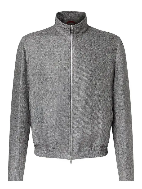 Brunello Cucinelli Silk, Linen, And Wool Jacket - Grey