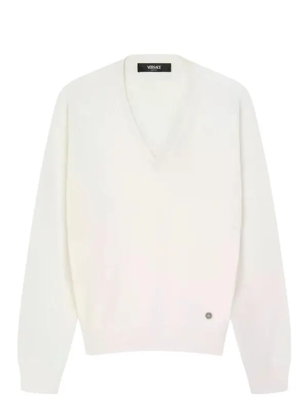 Versace V-neck Sweater - White