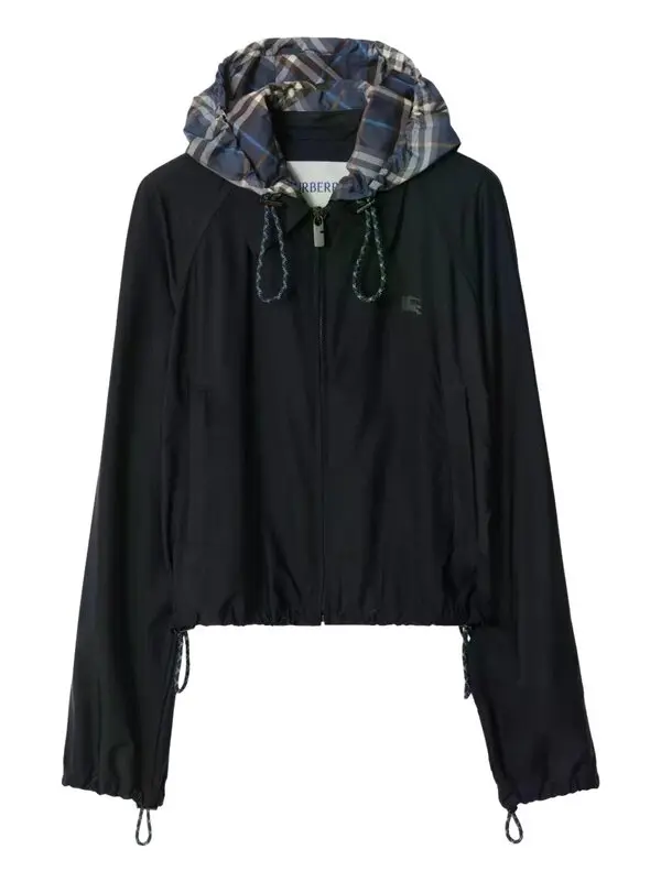 Burberry Detachable Hood Cropped Jacket - Blue