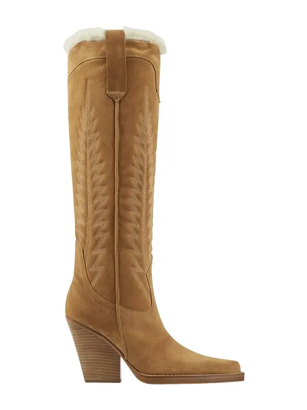 Paris Texas El Dorado Embroidered Leather Western Boots - Camel