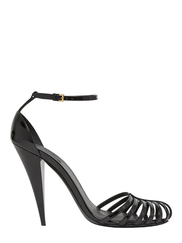 Givenchy 95mm Caged Patent Leather Pumps - Black
