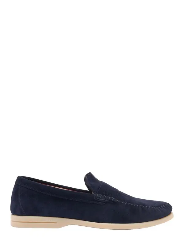 Bally Switz Moc Suede Moccasins - Dark Blue