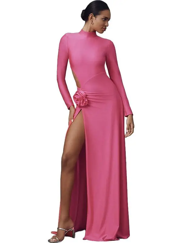 DELFI COLLECTIVE Sabe Long-sleeve Maxi Dress - Pink