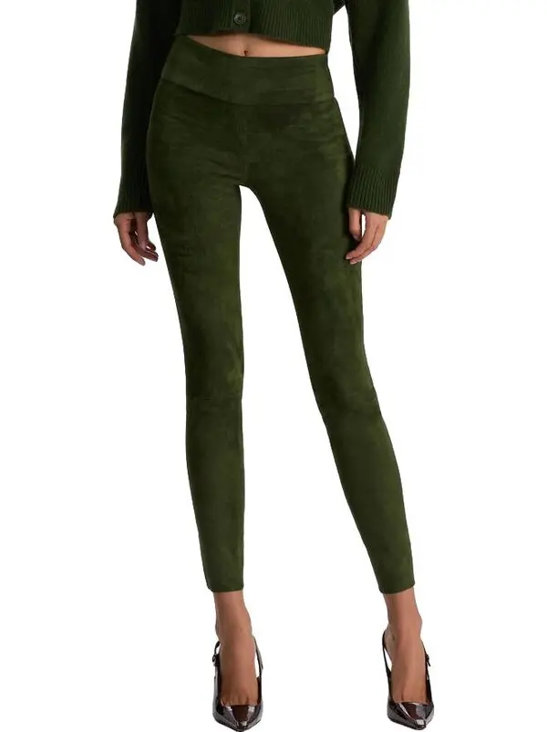 Alice + Olivia Olivia Suede Legging - Green