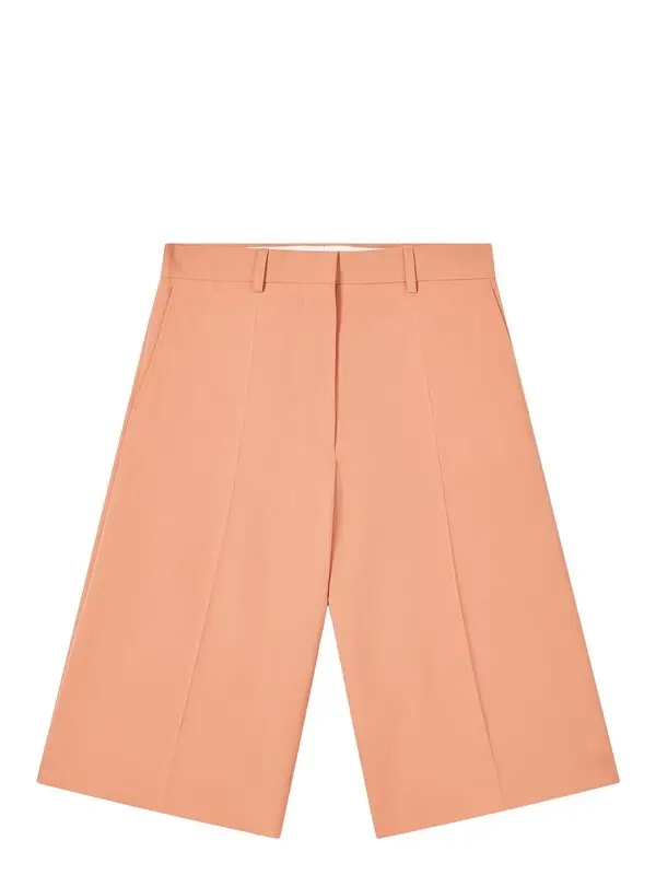 Stella McCartney Bermuda Wide-leg Wool Shorts - Papaya
