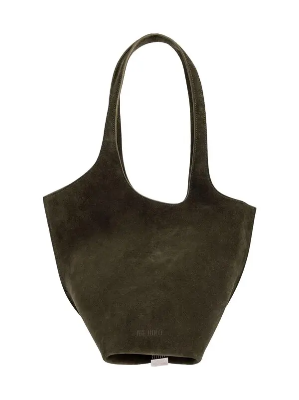 Attico La Scoop Medium Leather Shoulder Bag - Green