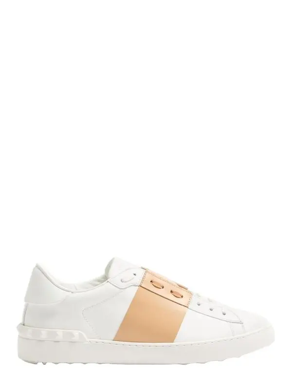 Valentino Garavani Open Leather Sneakers - Beige