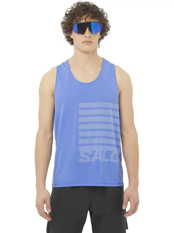 SALOMON Sense Aero Singlet Gfx - Ultramarine/white