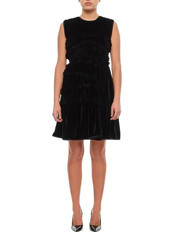 Cecilie Bahnsen Sleeveless Velvet Dress - Black