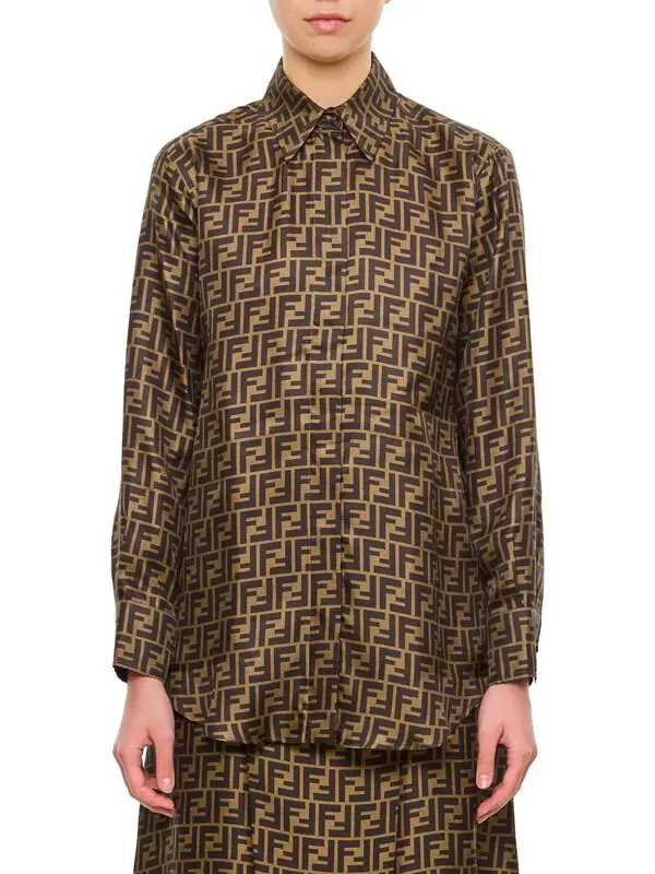 Fendi Ff Print Shirt - Brown