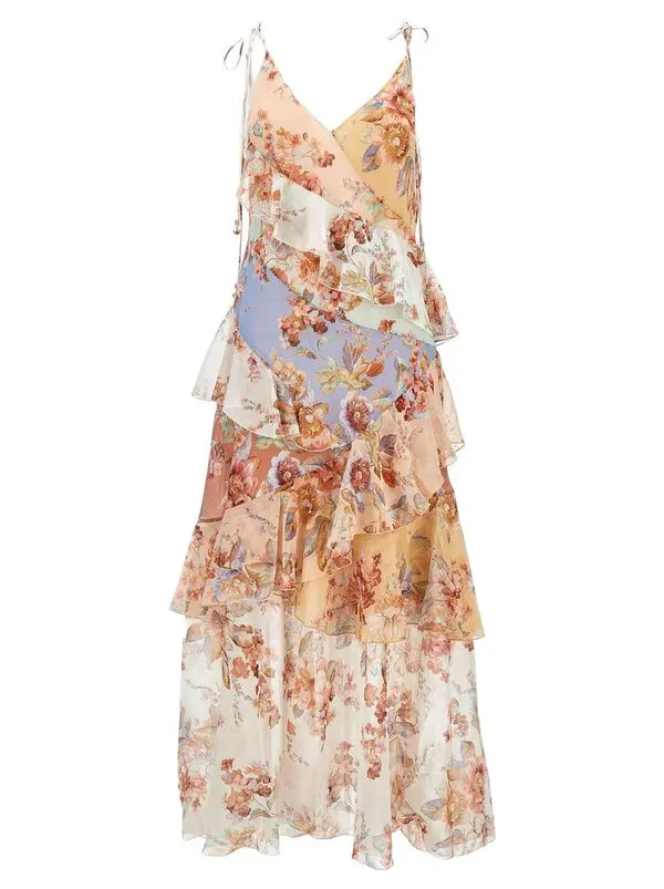 Zimmermann Ruffled Cotton And Silk Slip Dress - Multicolor