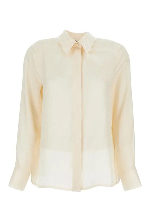 Fendi Ff Crepe Satin Shirt - Beige