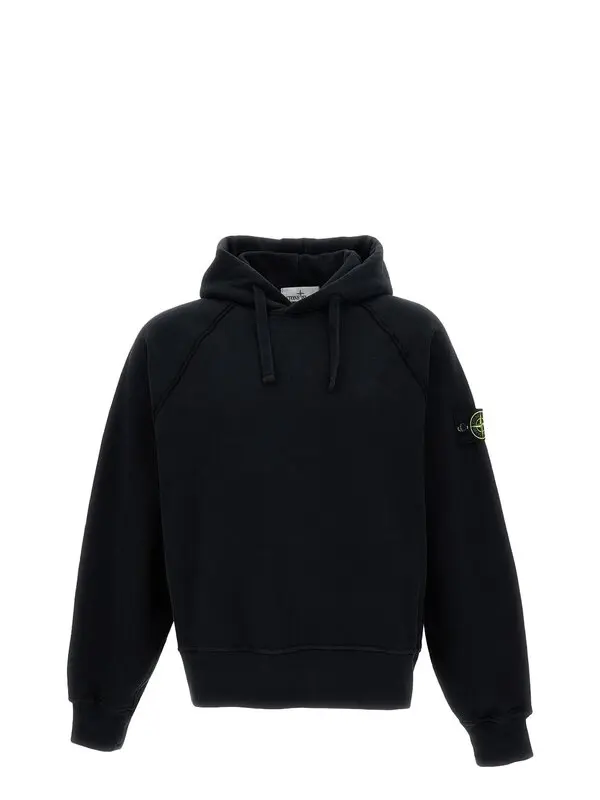 Stone Island Cotton Hoodie - Black
