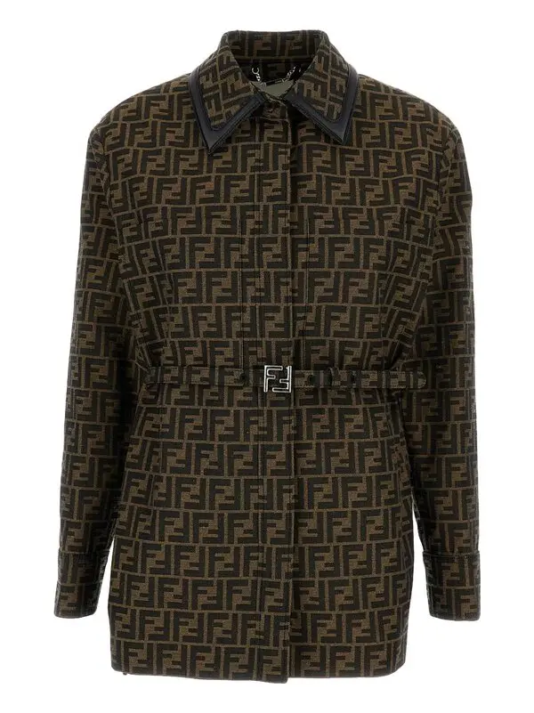 Fendi Ff Canvas Blazer - Brown