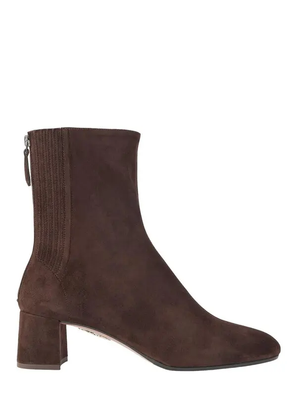 AQUAZZURA Saint Honoré 50 Suede Ankle Boots - Brown