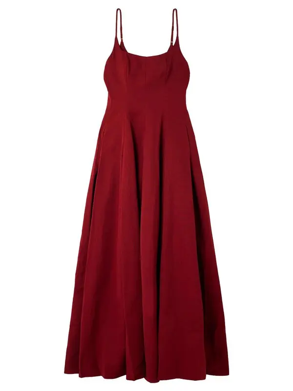 Staud Joy Cotton-blend Faille Maxi Dress - Red