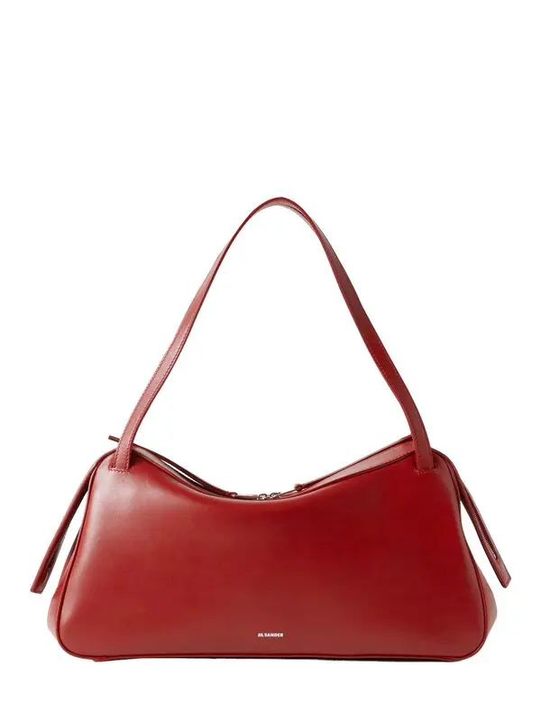 JIL SANDER Dune Leather Shoulder Bag - Red