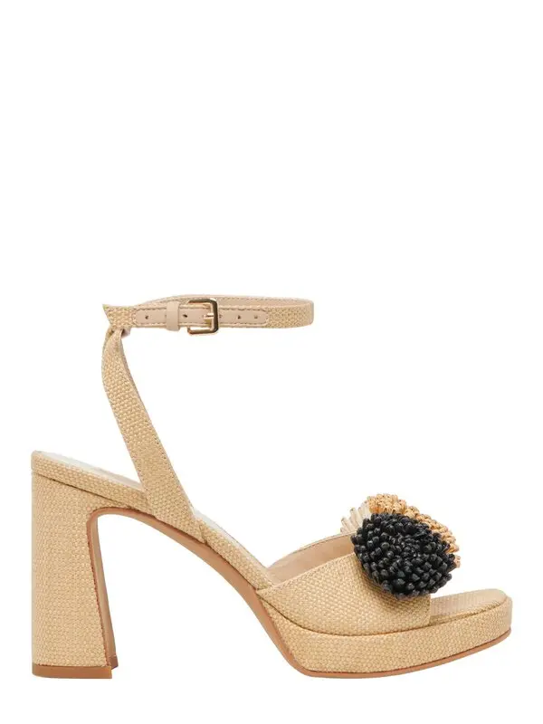 DOLCEVITA Olivea High Platform Pumps - Black Natural Raffia
