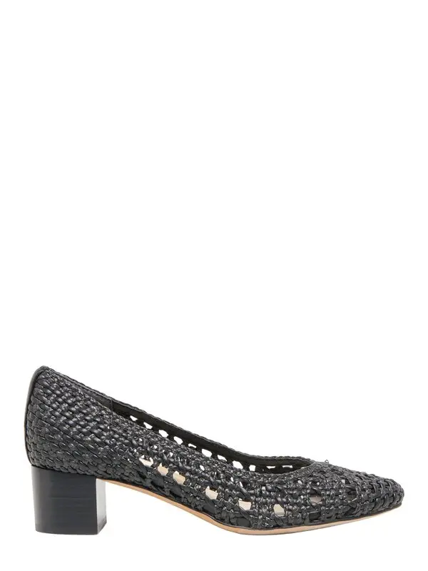 DOLCEVITA Lula Heels - Black Woven Raffia