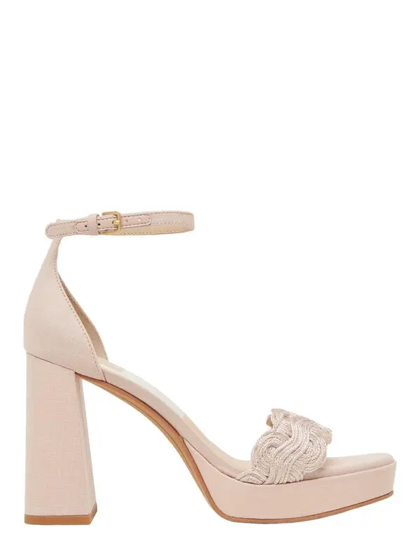 DOLCEVITA Peltin Platform Pumps - Light Pink Woven Raffia