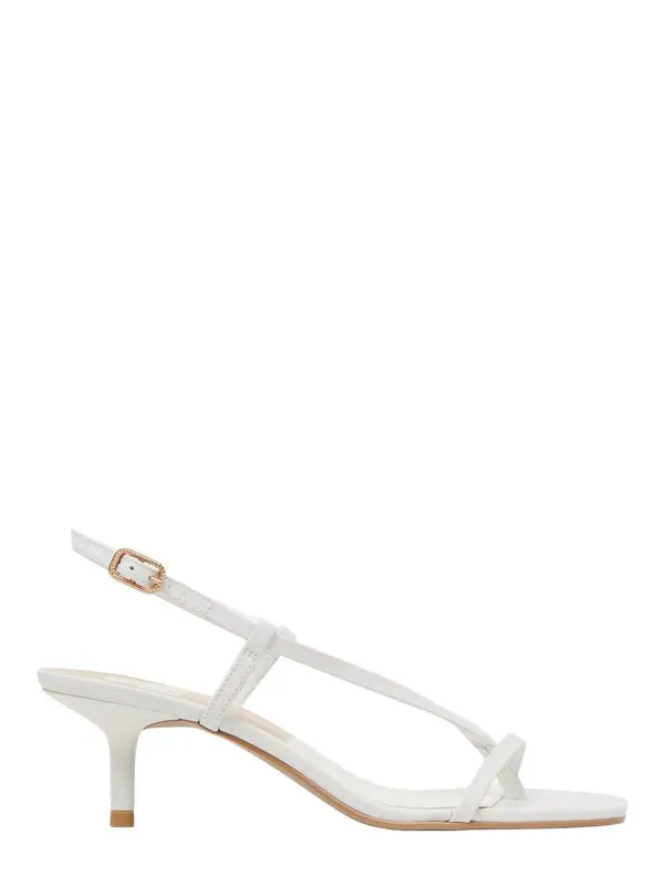 DOLCEVITA Laury Kitten Heel Thong Sandals - True White Leather