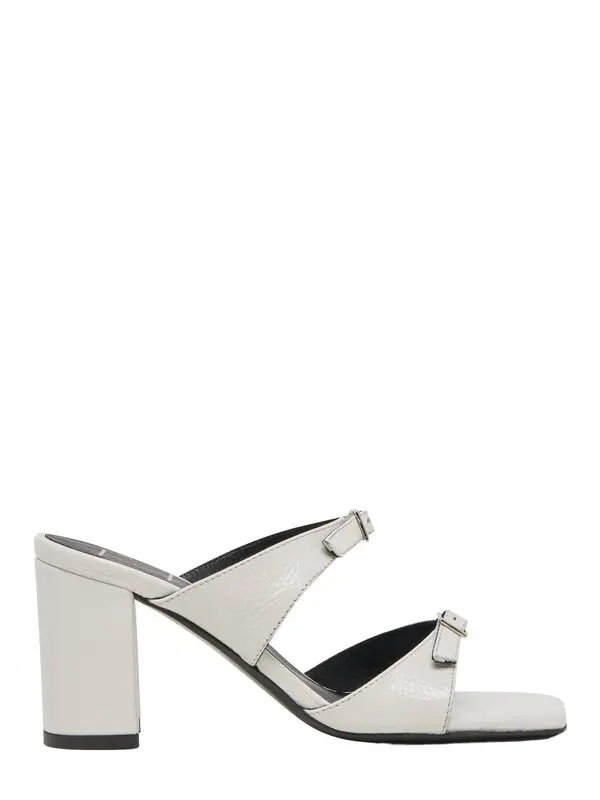 DOLCEVITA Shane Block Heels - Off White Crinkle Patent