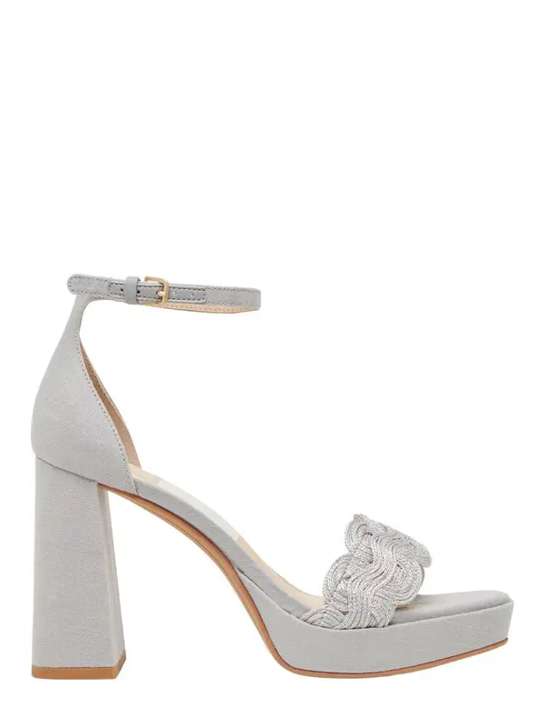 DOLCEVITA Peltin Raffia Platform Pumps - Grey Woven Raffia