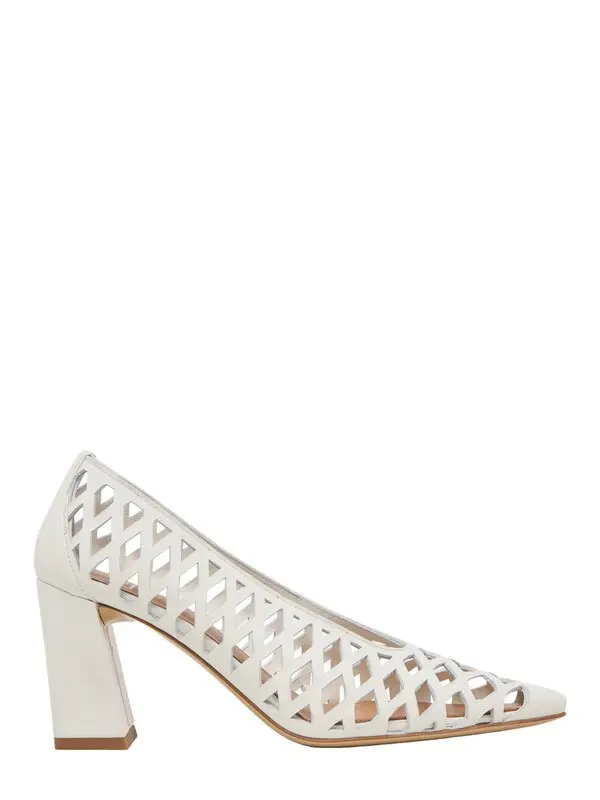 DOLCEVITA Tanya Leather Heels - Bone Woven Leather