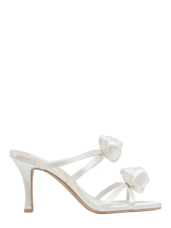 DOLCEVITA Linzy Flower Adorned Heels - True White Satin