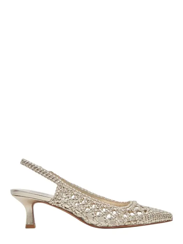 DOLCEVITA Olympa Slingback Kitten Heels - Light Gold Metallic Stella