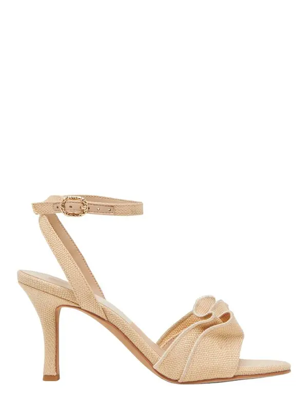 DOLCEVITA Lunete Raffia Stiletto Heels - Lt Natural Woven Raffia