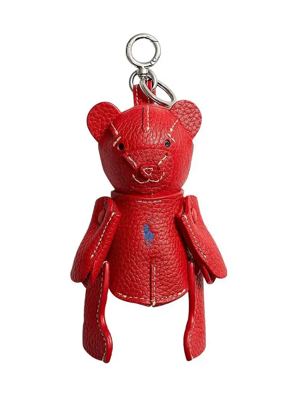 Polo Ralph Lauren Polo Bear Leather Bag Charm - Red