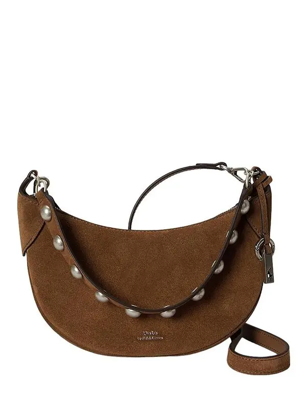 Polo Ralph Lauren Polo Id Mini Studded Suede Shoulder Bag - Cinnamon