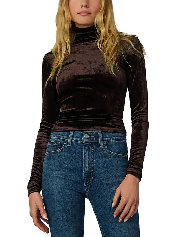 Joe's Jeans Velvet Funnel Neck Top - Cacao