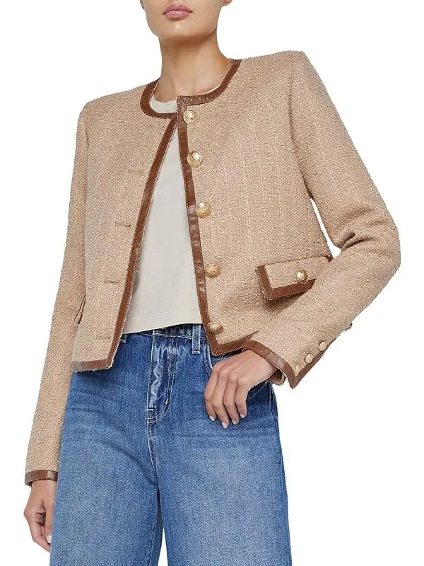 L'Agence Zaya Tweed Jacket - Cappuccino