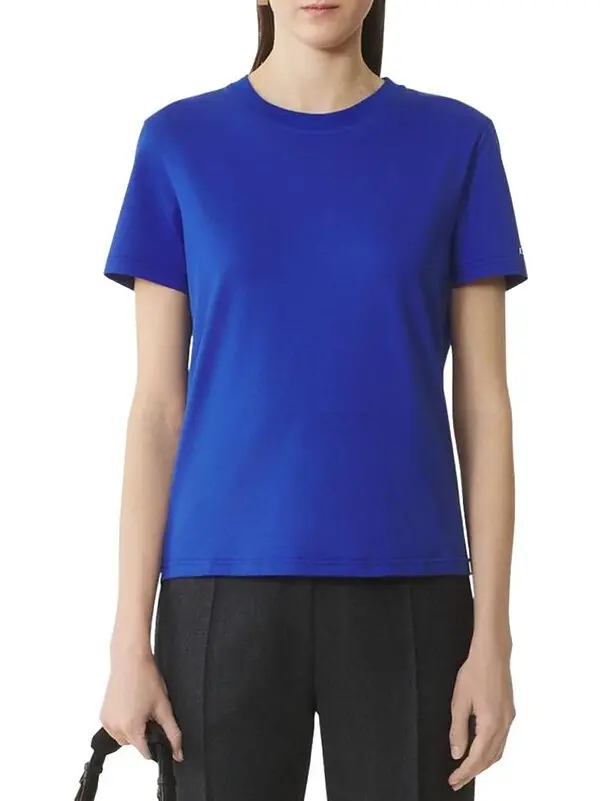 LANVIN Cotton T-shirt With Ribbon Detail - Indigo