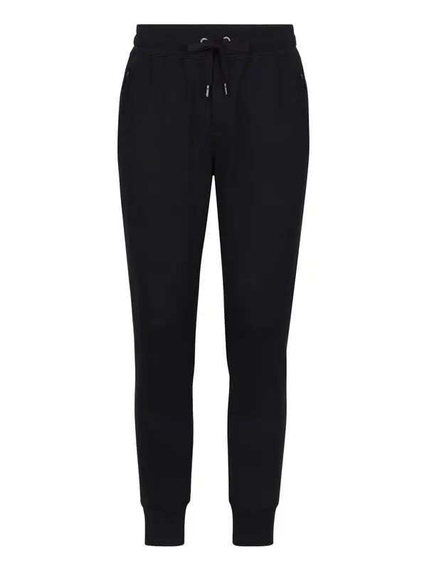 Dolce & Gabbana Jersey Jogging Pants With Branded Tag - Blue