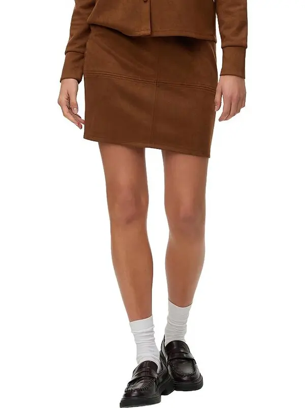 Vero Moda Kreta Faux Suede Mini Skirt - Emperador