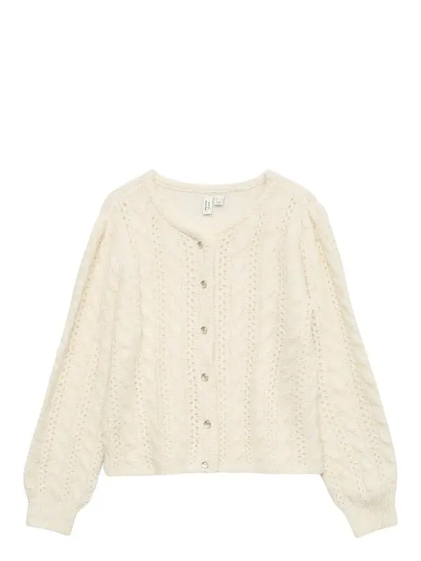 Vero Moda Gabrielle Long Sleeve O Neck Cardigan - Birch Detail