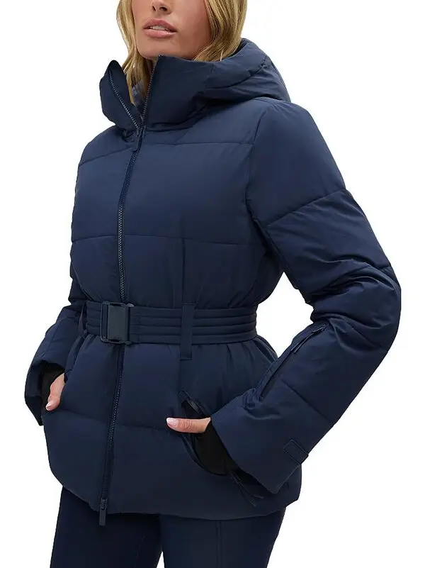 HALFDAYS Hedy Belted Puffer Coat - Navy