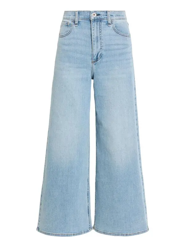 Rag & Bone Serena Cropped High-rise Wide-leg Jeans - Light Denim