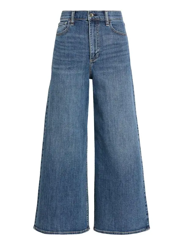 Rag & Bone Serena Cropped High-rise Wide-leg Jeans - Mid Denim