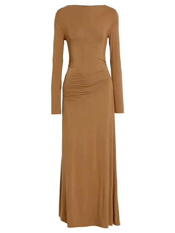 Rag & Bone Luca Draped Stretch-modal Jersey Maxi Dress - Camel
