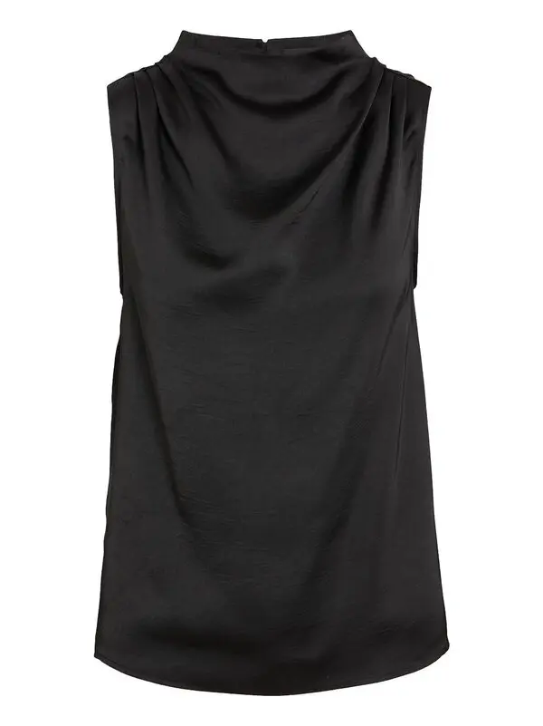 Rag & Bone Julie Draped Satin-crepe Top - Black