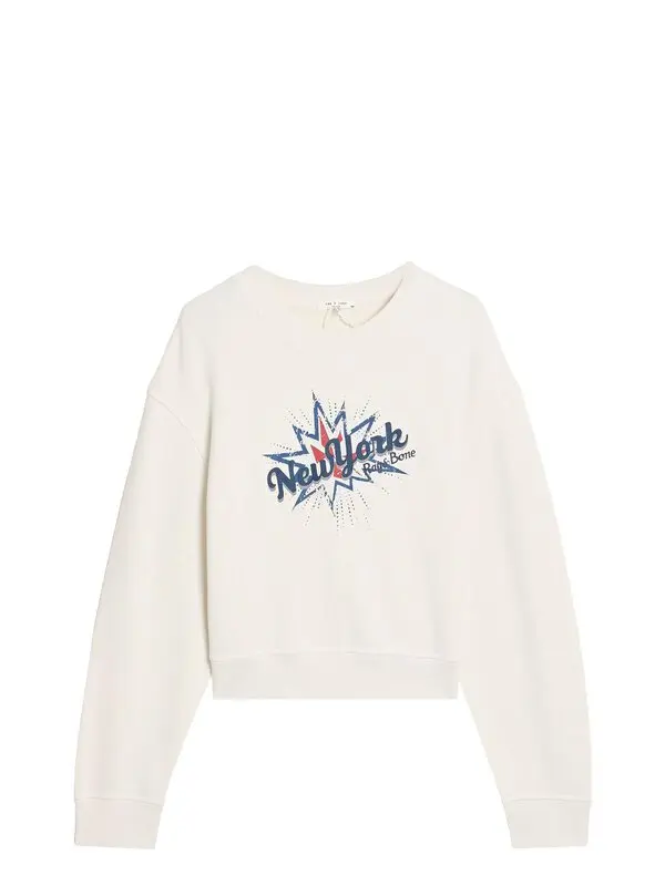 Rag & Bone Vintage Printed French Cotton-blend Terry Sweatshirt - Ecru