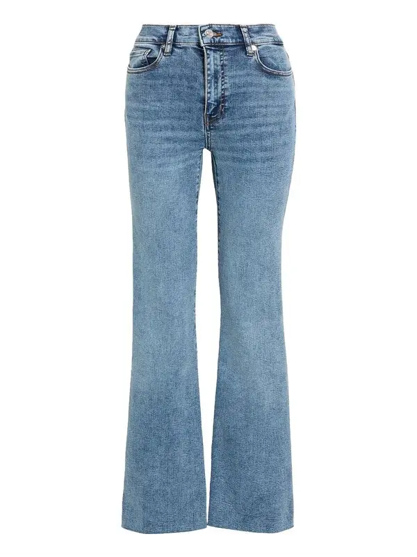 FRAME Le Easy Flare High-rise Flared Jeans - Light Denim