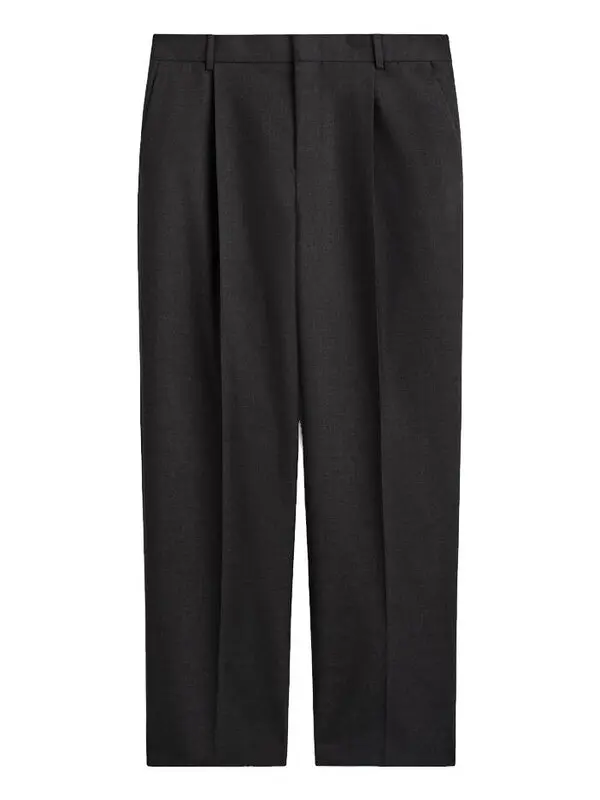 Cos Pleated Wool Trousers - Gray