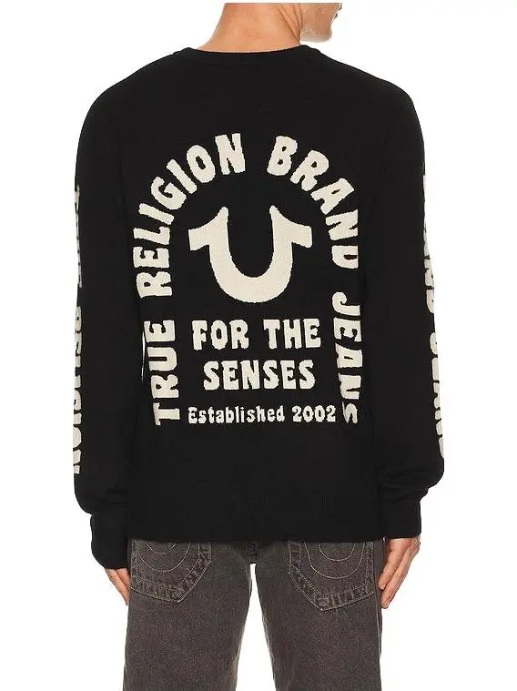 True Religion Relaxed Logo Sweater - Black